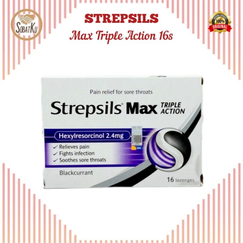 Strepsils Max Triple Action Blackcurrant 16 Lozenges Original Singapure ...