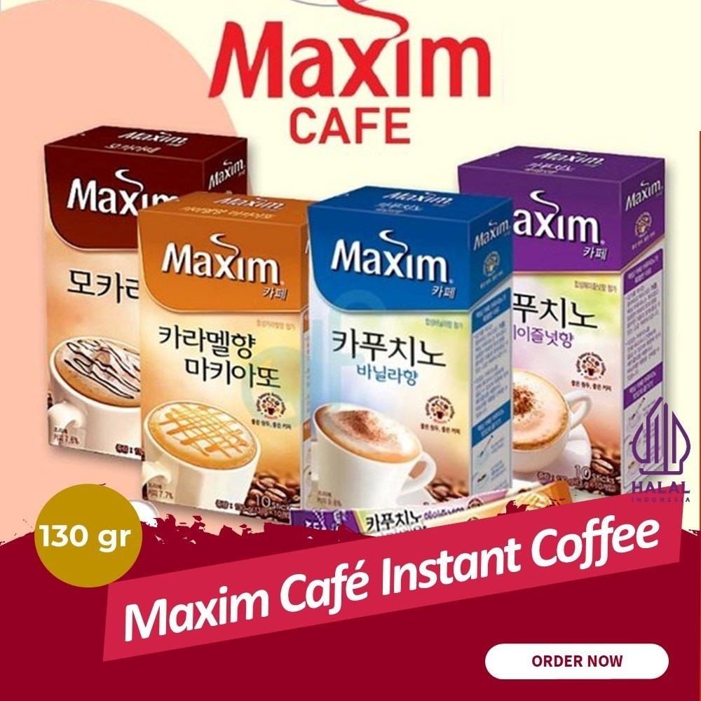 Korean Instant Sachet Coffee Drink Maxim Cafe Box Contains 20 pcs Mocha ...