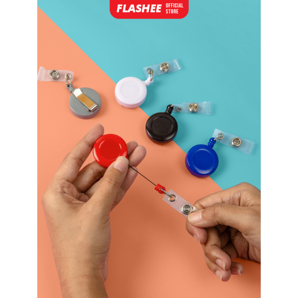 GANTUNGAN Flashee Name Tag Yoyo Pull Hanger Id Card Name Tag Rope Id ...