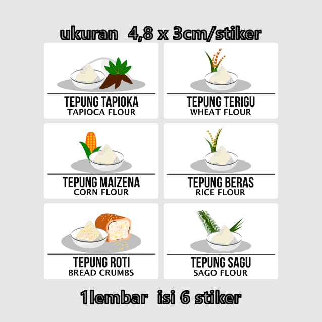 Flour Label Stickers Flour Jar Stickers Flour Marker Label Stickers ...