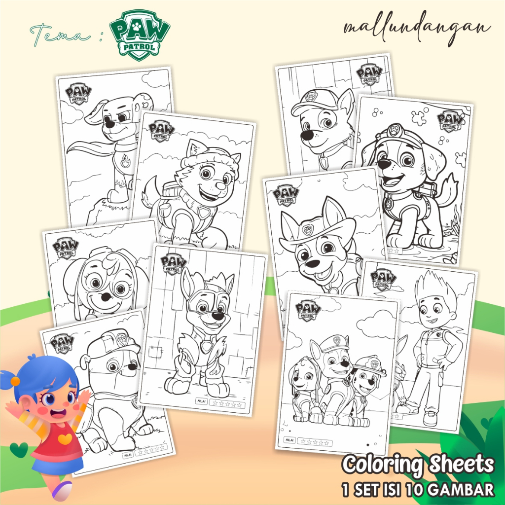 KINDERGARTEN/PAUD COLORING SHEETS - PAPER COLORING SHEETS FOR KIDS ...