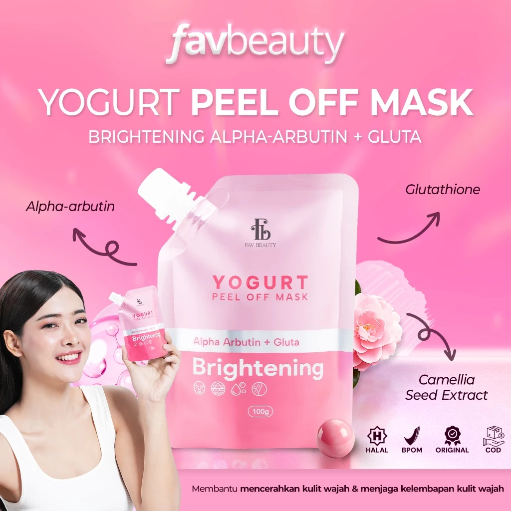 FAV Beauty Yogurt Brightening Peel Off Mask Alpha Arbutin + Gluta Peel ...