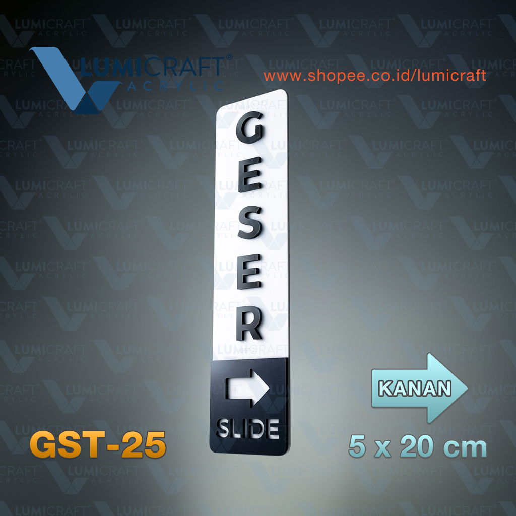 Acrylic Slide Sign Right Arrow Direction Slide/ - Minimalist 3D ...