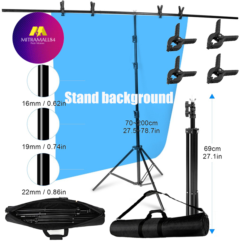 Studio Photo Background Stand | T-Shape Live Streaming Backdrop Pole ...