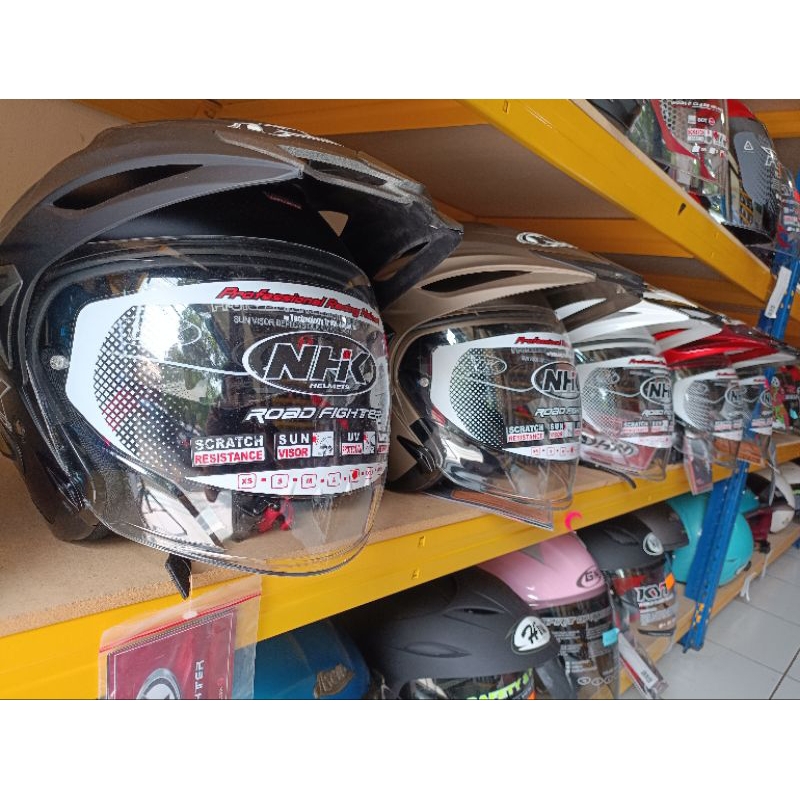 NHK HELMET ~ NHK Predator Kripton Solid Double Visor Helmet | Shopee ...