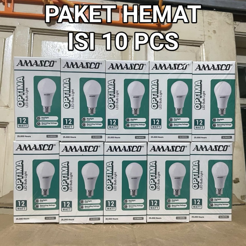 (PACKAGE CONTENTS 10 PCS) AMASCO OPTIMA 12W WHITE LED BULB LAMP 6500K 1 ...