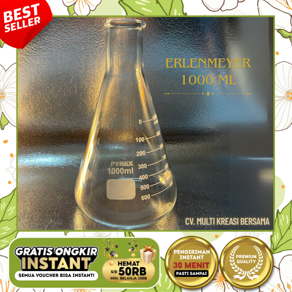ERLENMEYER PYREX 1000 ML/ CONICAL FLASK/ ERLENMEYER PUMPKIN (PYREX ...