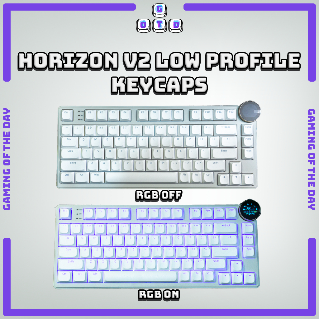 XVX Horizon V2 Low Profile Keycaps White Shine Through for Windows and ...