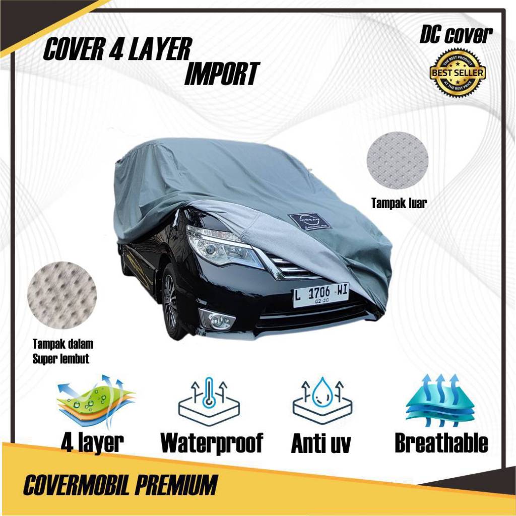 Premium 4-layer car Cover FULL OUTDOOR waterproof GREY | Shopee Singapore