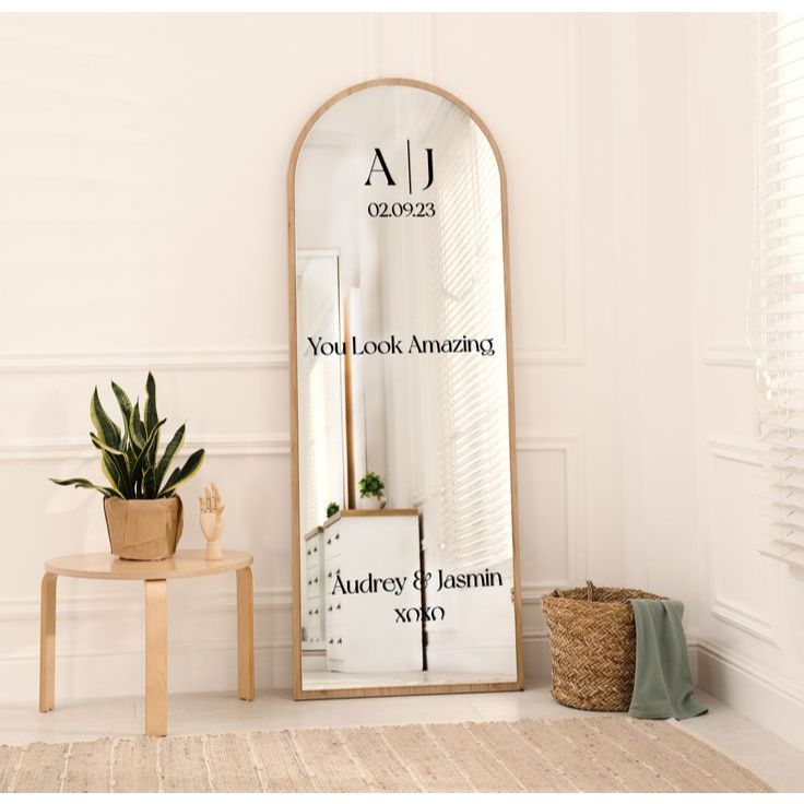 Standing mirror wedding sign 30x122 CM Welcome Sign Wedding Mirror Arch ...