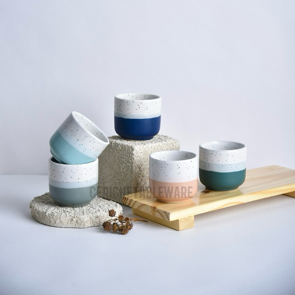 Cerache - Bea Mug Ceramic Splashed Aesthetic Glass Tea Coffee Cup ...