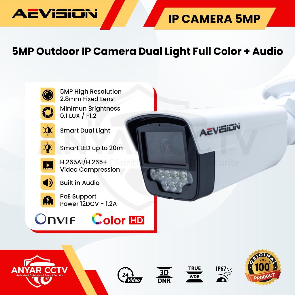 AEVISION IP Camera Dual Light Audio 5MP Outdoor IP Cam 5MP Dual Light ...