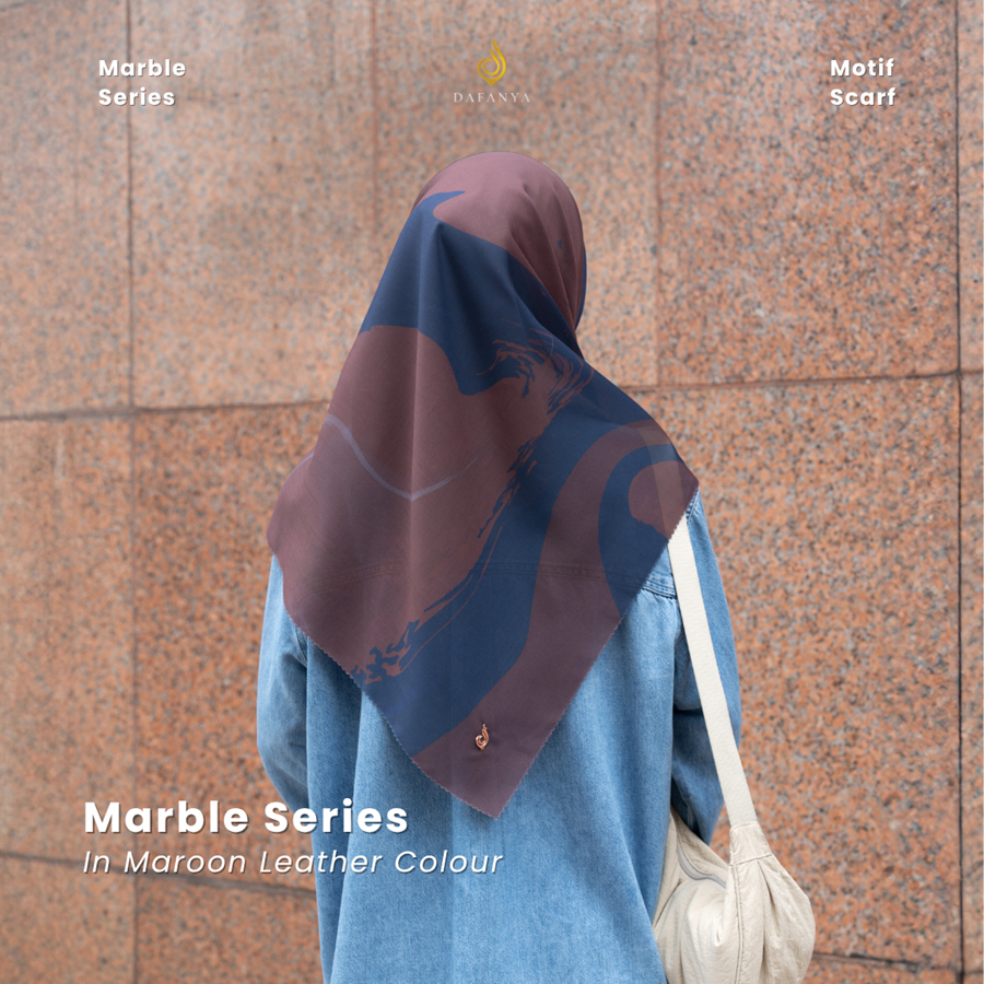 DAFANYA - Marble Series Abstract Motif Hijab Square Hijab Scarf Laser ...