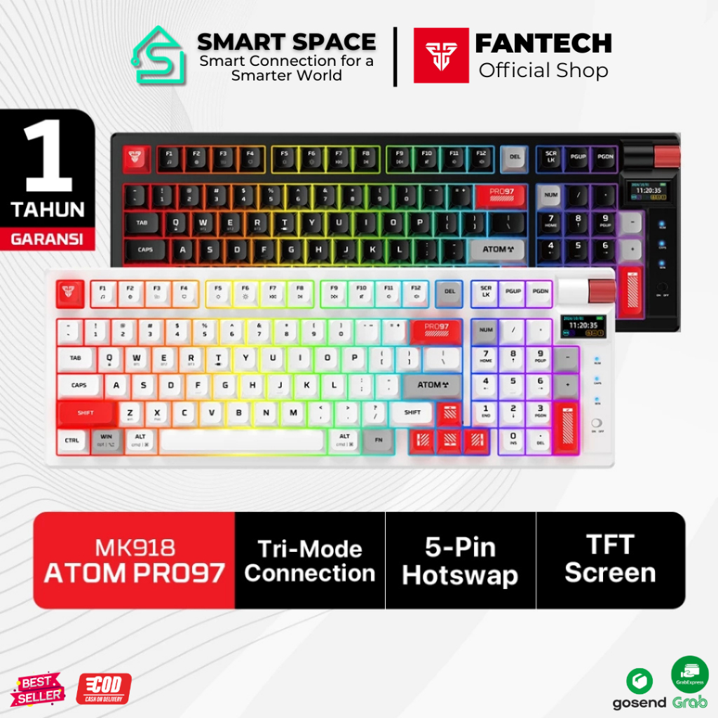 Fantech ATOM PRO SERIES Wireless Keyboard Mechanical Gaming Hotswap 5 ...
