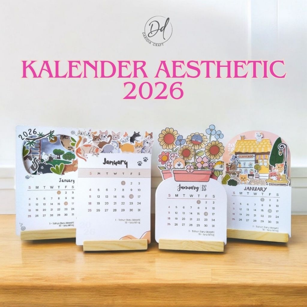 2026 Mini Aesthetic Desk Calendar - Cute Animal Edition | Shopee Singapore