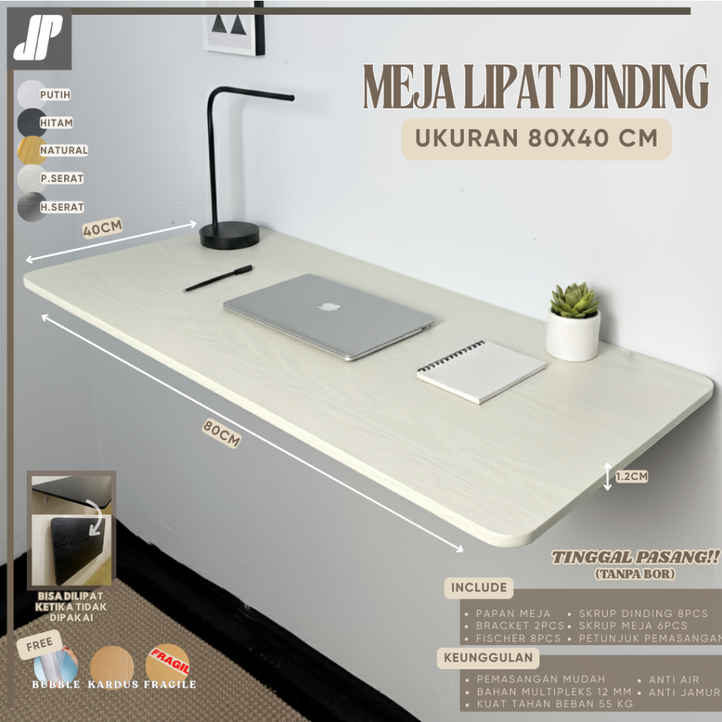 WALL-MOUNTED FOLDING TABLE 80 X 40 ONE SET (TABLE + BRACKET) / STUDY ...