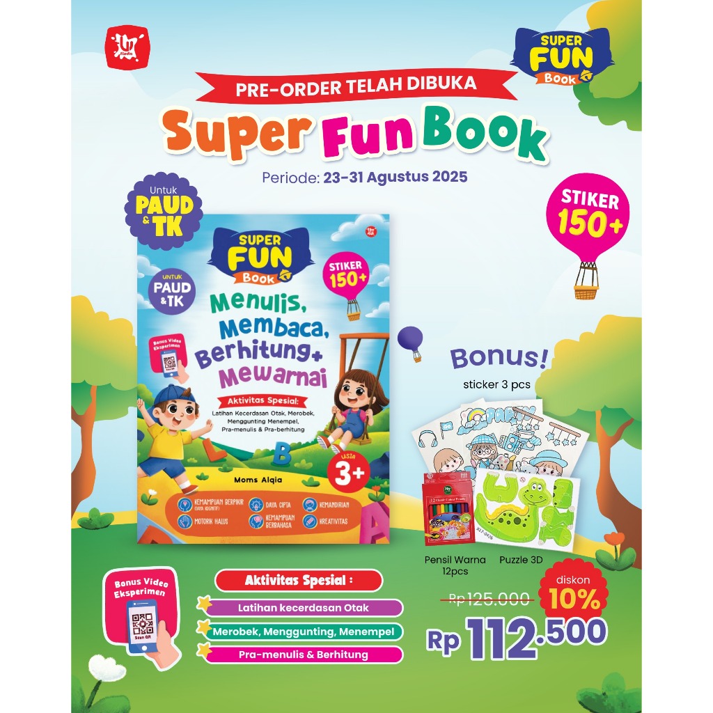 Super Fun Book: Writing Reading, Counting, & Coloring - Wahyu media ...