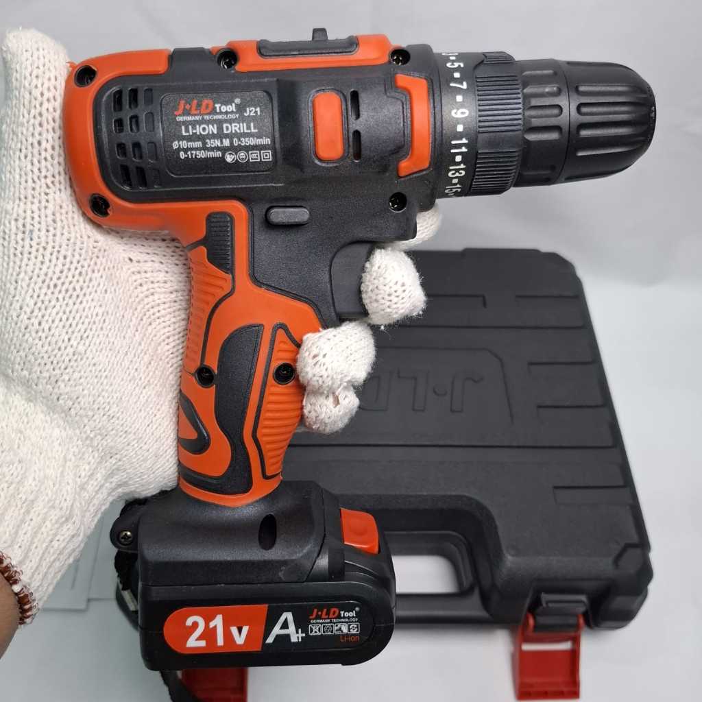 MESIN JLD 21V battery drill machine set 10mm rechargeable drill hand ...