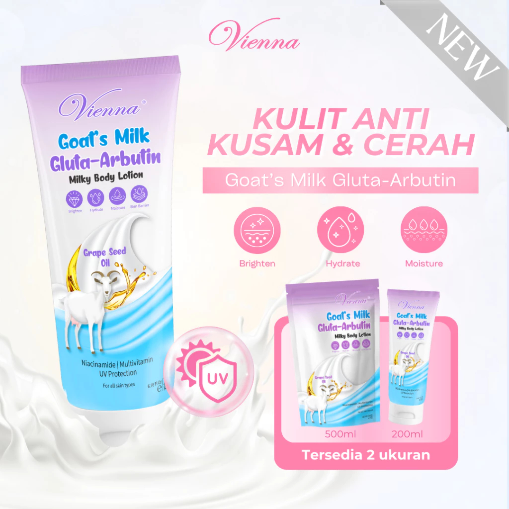 Vienna Goat's Milk Gluta Arbutin Milky Body Lotion 200 ml | 500 ml ...