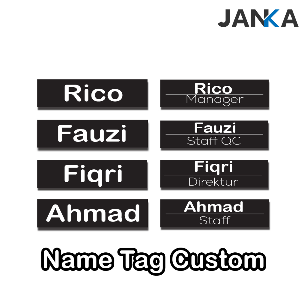 JANKA Nametag Magnet Name Custom Design Acrylic Material Chest Name ...