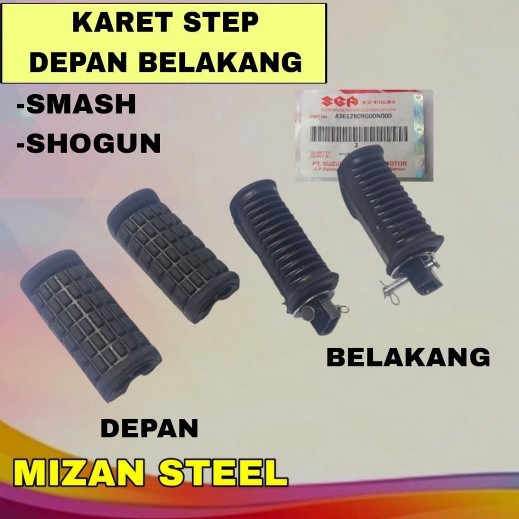 SUZUKI RUBBER STEP FOOTSTEP BARSTEP FRONT REAR SMASH SHOGUNSUZUKI ...