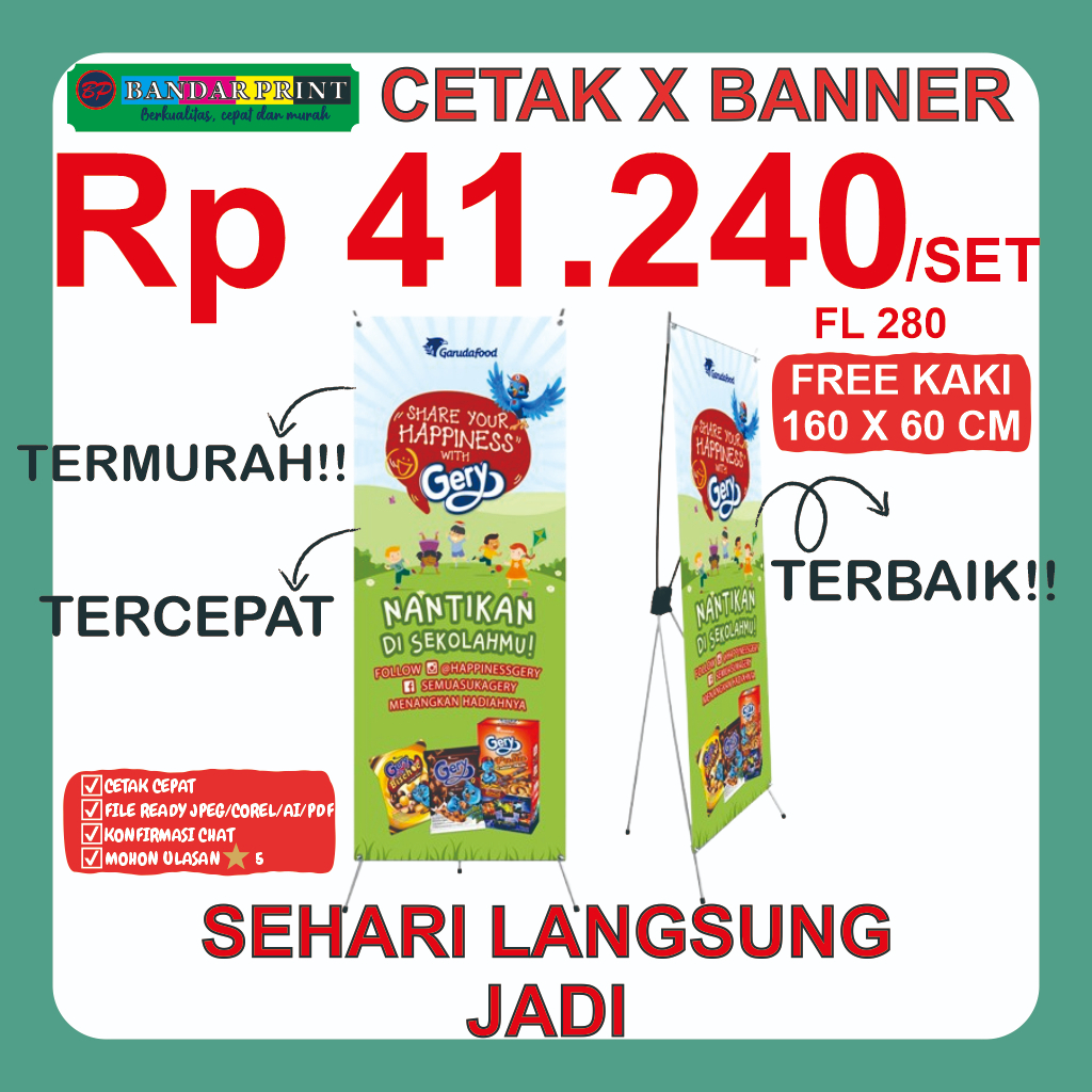 [FREE LEGS] PRINT X-BANNER 60 X 160 CM PLUS WATERPROOF MOLDS FOR ...