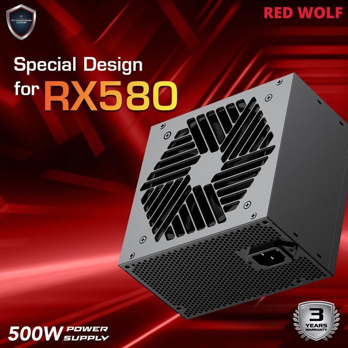 PSU RED WOLF 500W 80% Efficiency Design For RX580 POWER SUPPLY 500WATT ...