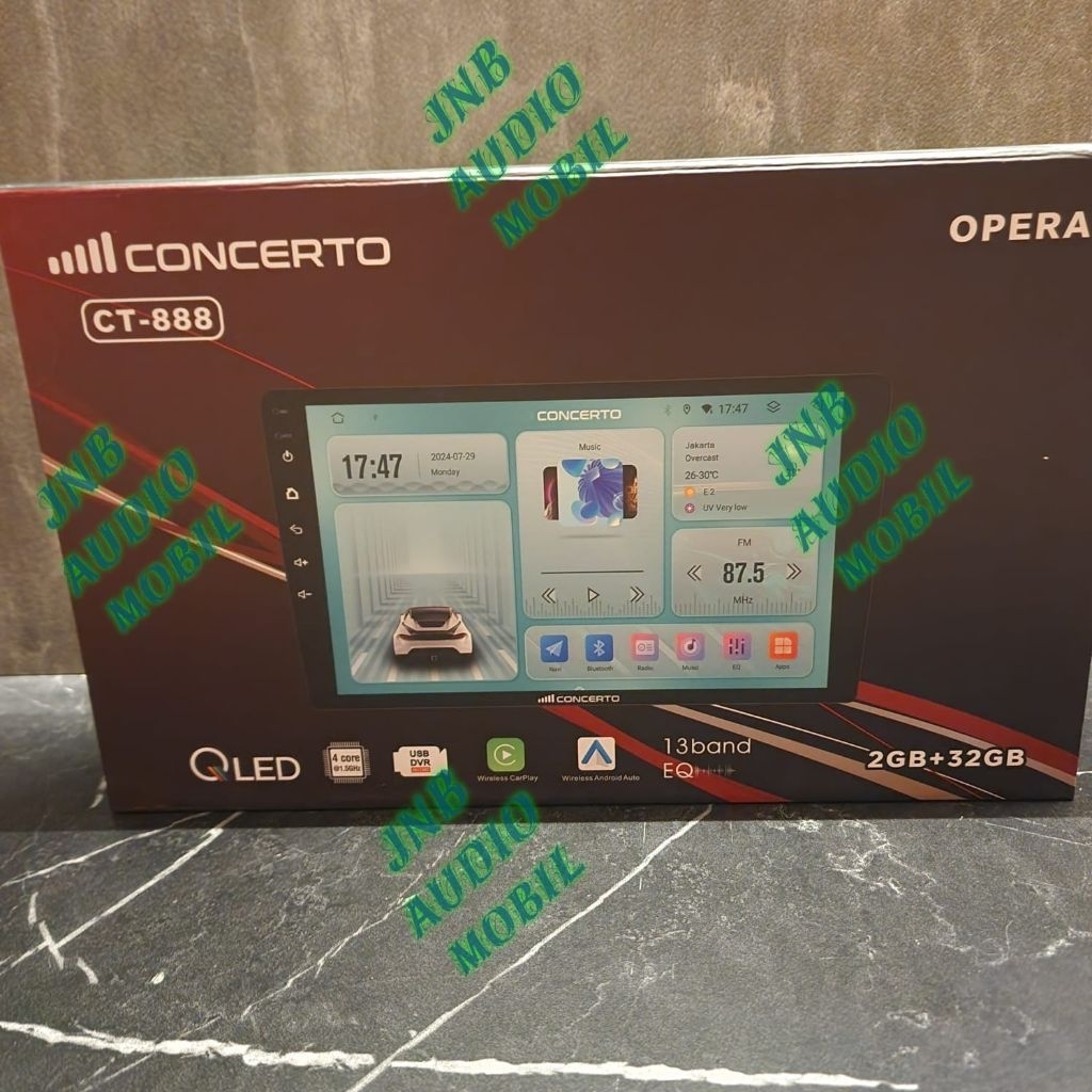 LAYAR Android head unit 10 inch concerto ct-888 wireless apple carplay ...