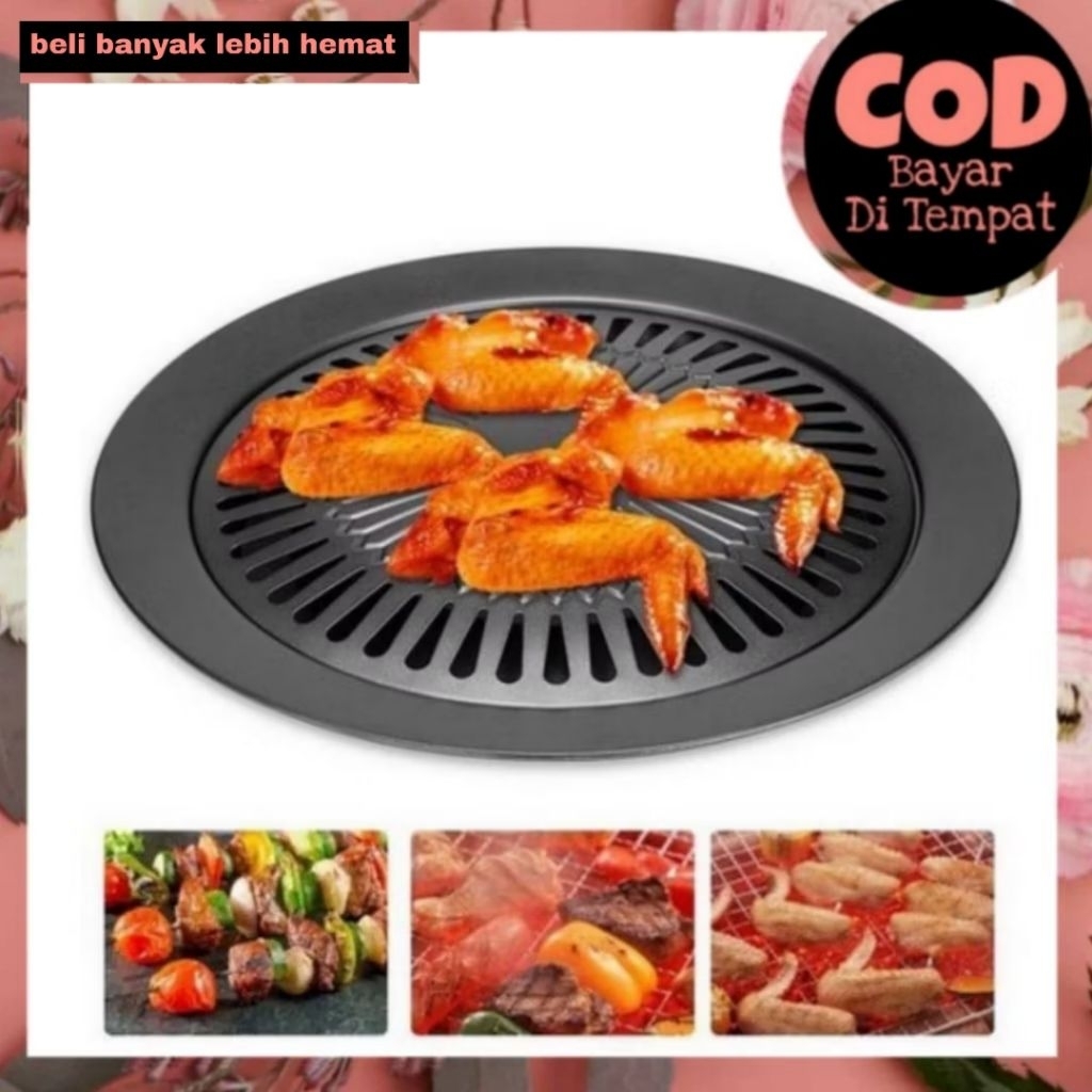 BBQ GRILL PAN ROUND MEAT GRILL TOOL ROUND GRILL PLATE (SHOPPING NOW ...