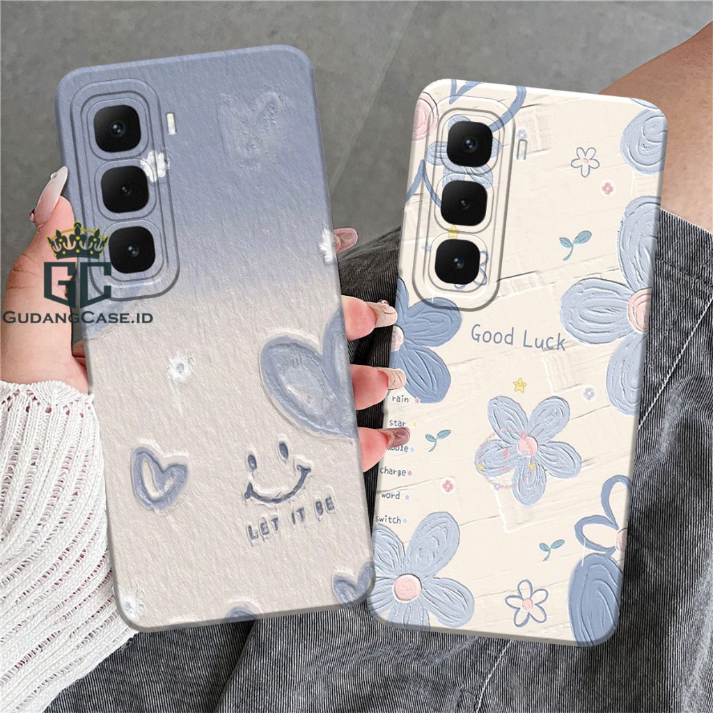 Softcase Infinix Hot 60 Pro Plus - Hot 60 Pro - Hot 60i Blue Flower ...