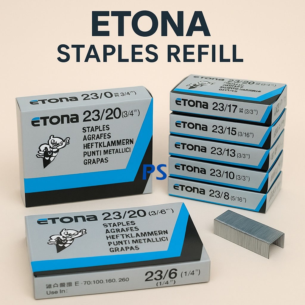 Etona Staples Refill 23/6 – 23/24 – Heavy Duty Staples Contents for ...