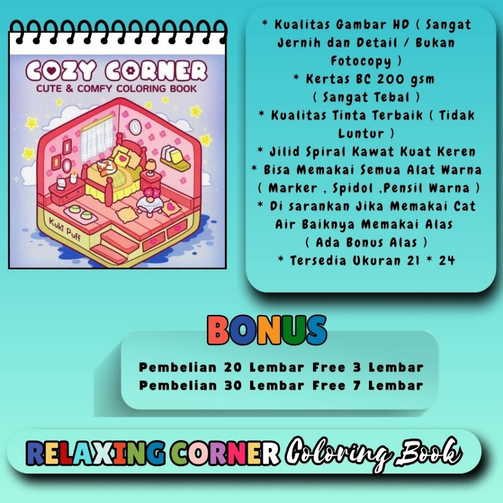 COZY CORNER Cute And Comfy Coloring Book Coloring Book for Elementary ...