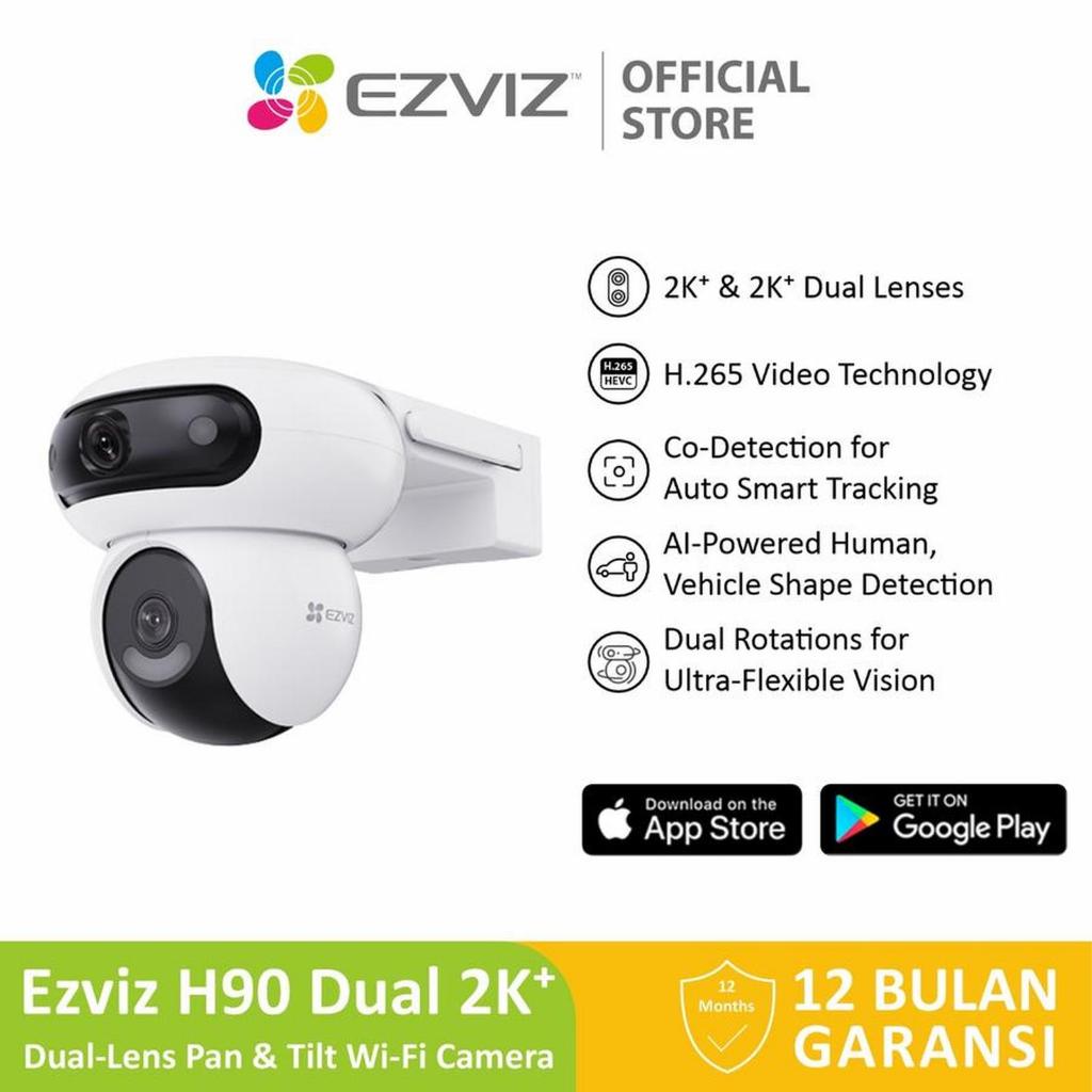 EZVIZ H90 DUAL 4MP 2K WIFI CAMERA PTZ 360 WIRELESS CAMERA DUAL LENS ...
