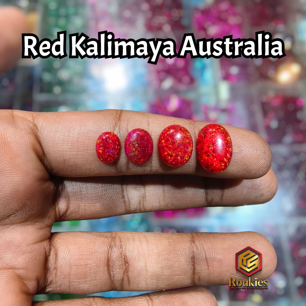 MERAH [STONE ONLY] Opal Kalimaya Red Lab-Grown (Synthetic Palm ...