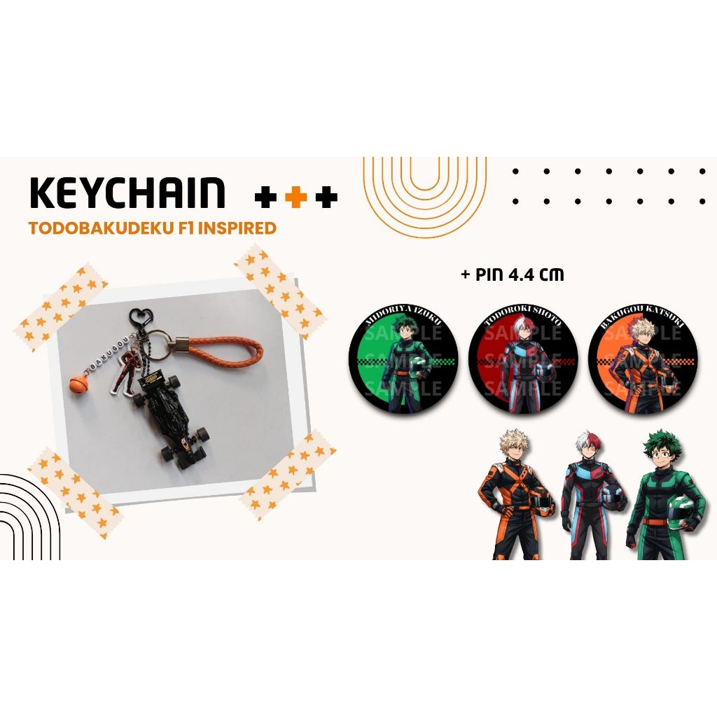 GANTUNGAN KEYCHAIN BNHA MY HERO ACADEMIA F1 INSPIRED KEYRING/ BAKUGOU ...
