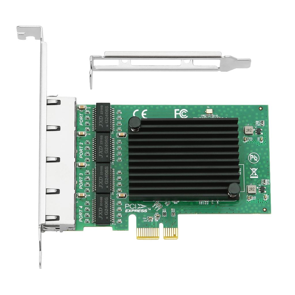 PCIE LAN Card 4 Port Gigabit Realtek PCI Ethernet Quad Port High Speed ...