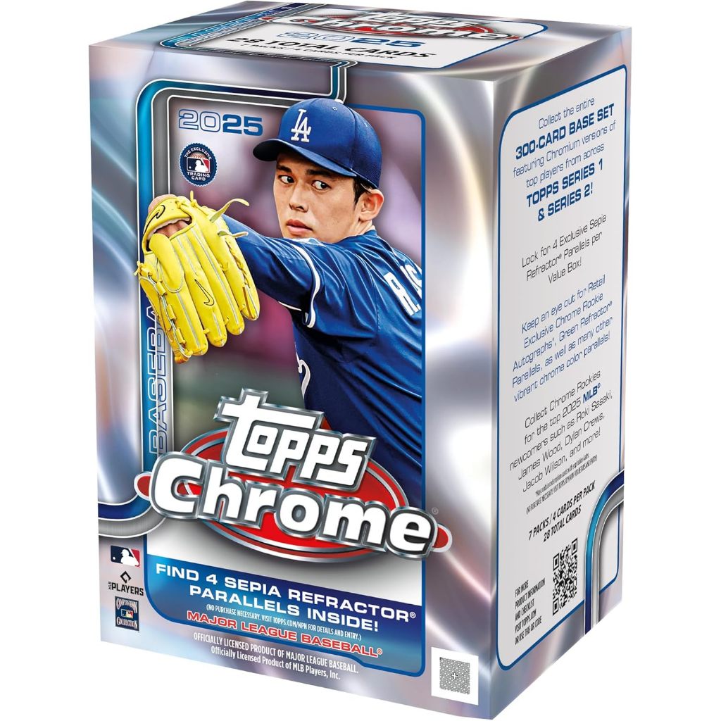 2025 Topps Chrome Baseball - Factory Sealed - Value Box | Shopee Singapore
