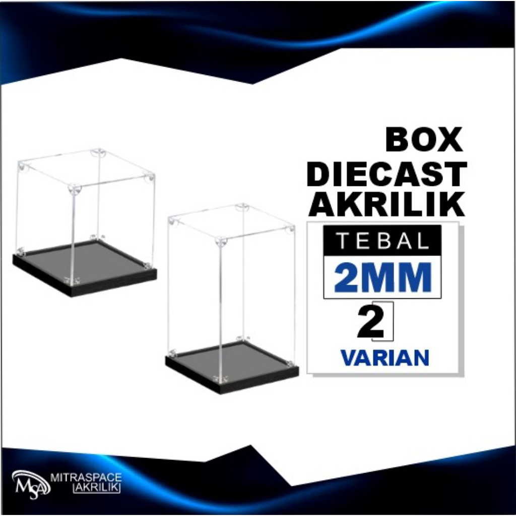 Acrylic DIECAST BOX ACTION FIGURE BOX/ Toy DISPLAY/ - Black Base ...