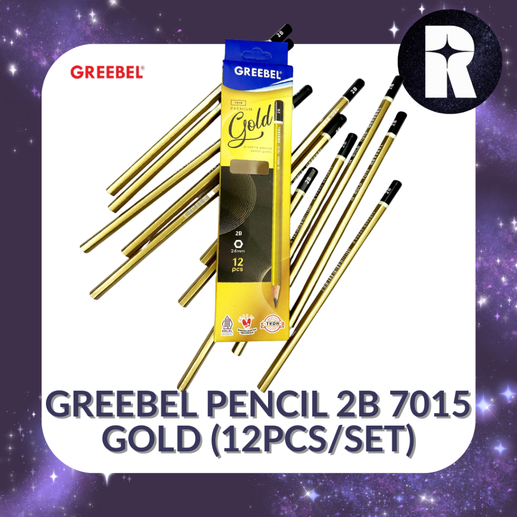 GREEBEL PENCIL 2B 7015 GOLD WOODEN PENCIL/ 2B (PCS) | Shopee Singapore