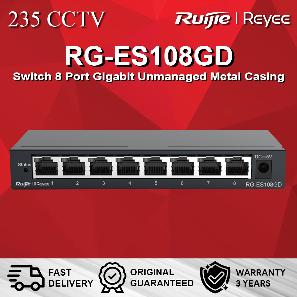 RUIJIE REYEE SWITCH RG-ES108GD 8 Port Gigabit Unmanaged Metal Casing ...