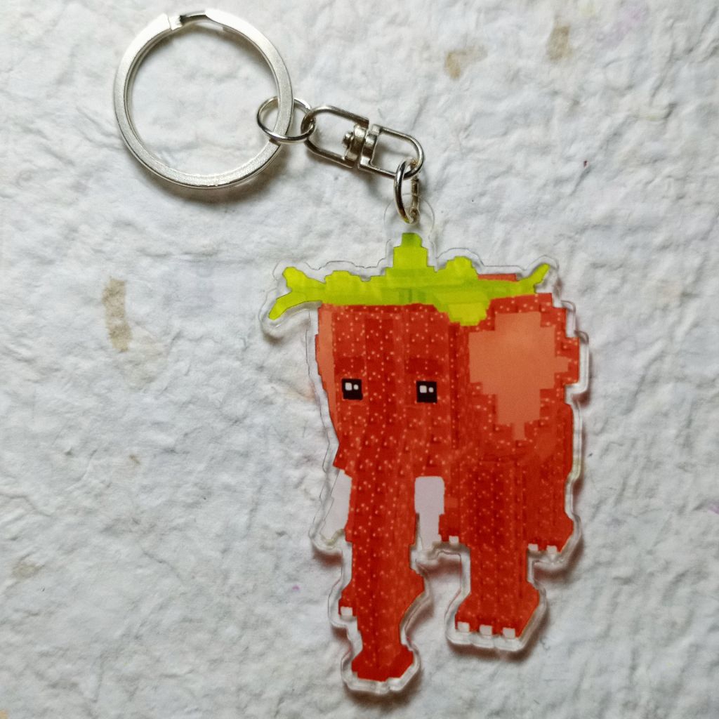 GANTUNGAN STRAWBERRY ELEPHANT Steal A Brainrot keychain Steal A ...