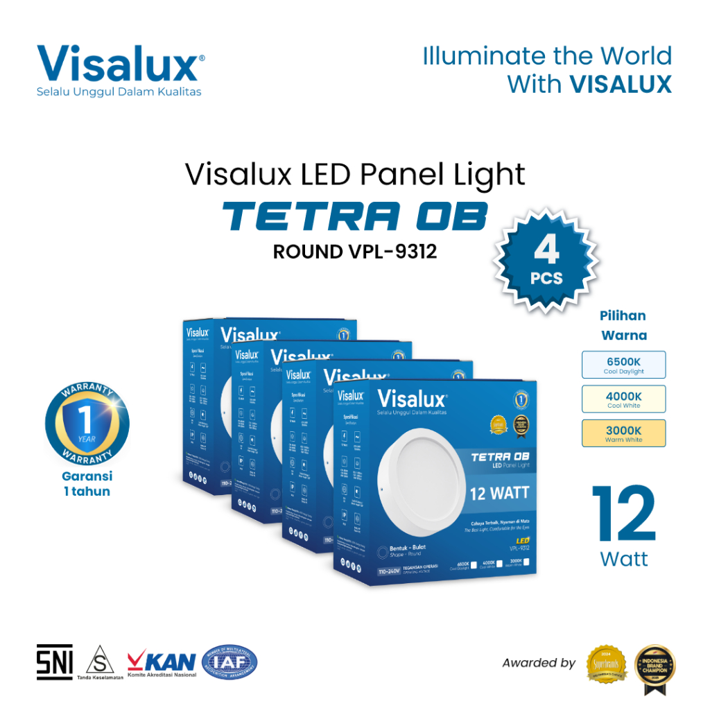 Visalux Tetra LED Panel Light Outbow Bundling Package of 4 pcs Home ...