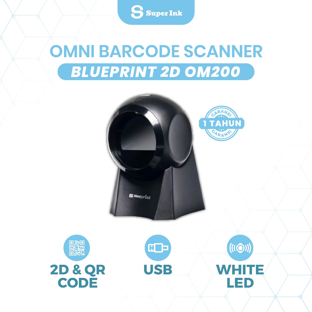 2D OM200 Omni Blueprint USB Barcode Scanner – High Technology Scanner Device, Compatible with ...