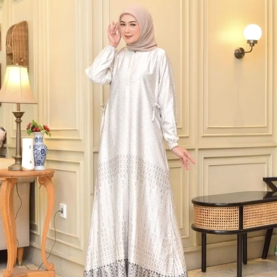 ORIGINAL MANDA MOTIF GAMIS SILK PRINT PREMIUM JUMBO READY | Shopee ...