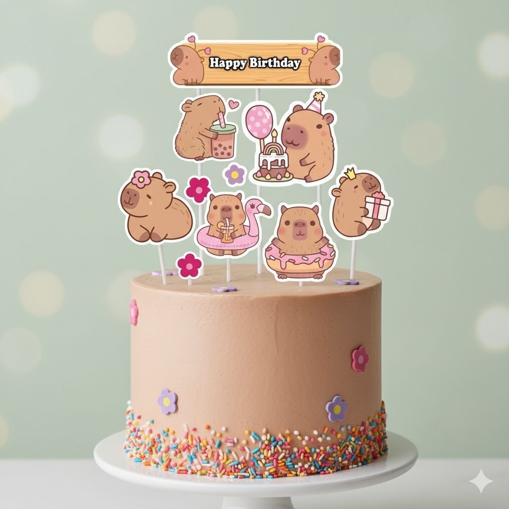 CAPYBARA/TOPPER CAKE CAPYBARA CUSTOM NAME BIRTHDAY CAKE DECORATIONS ...