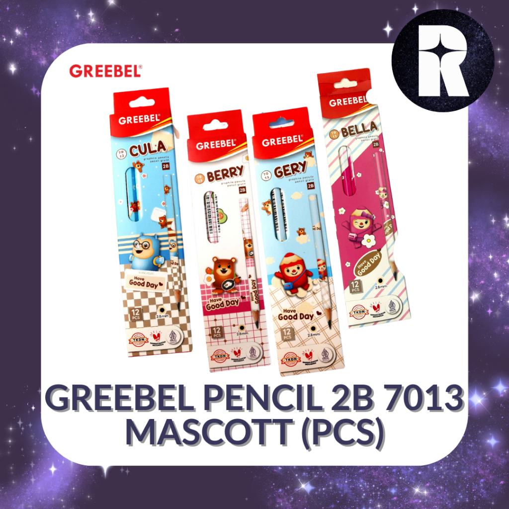 GREEBEL PENCIL 2B 7013 MASCOTT CUTE CHARACTER 2B PENCIL/ (PCS) | Shopee ...