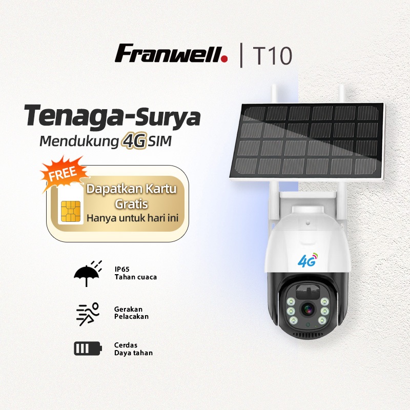 Franwell CCTV 4G Solar Outdoor 3MP Pan Tilt Camera Without WiFi Can ...