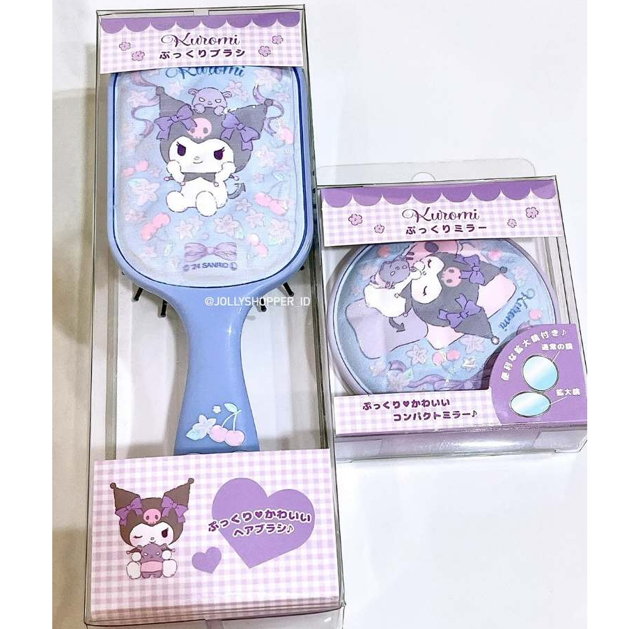 Sanrio JAPAN Puffy Kuromi Mirror Comb Kuromi Compact Mirror Comb ...