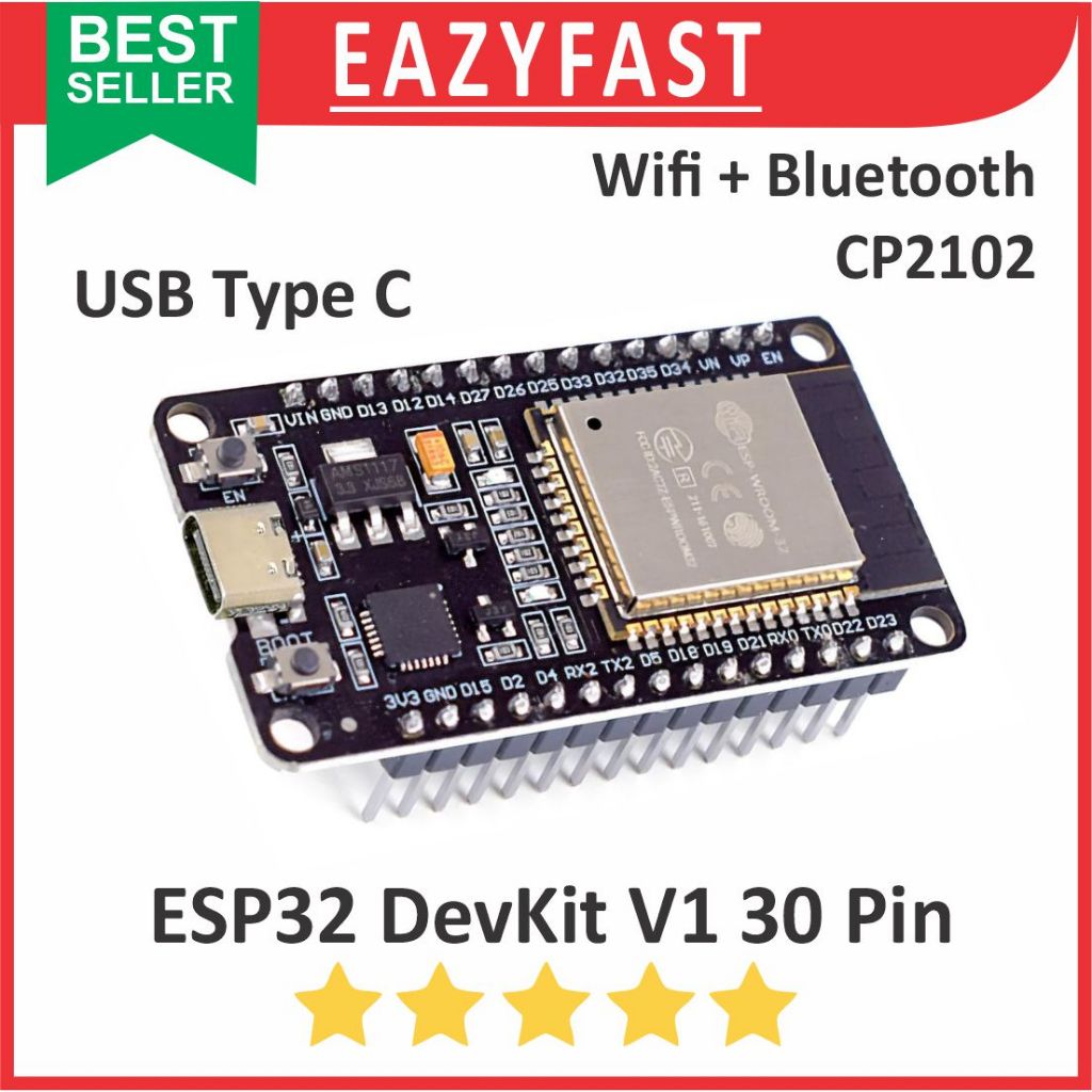 ESP32 30P CP2102 DevKit V1 USB Type C ESP 32 30 P Pin Pin Pin Wifi ...