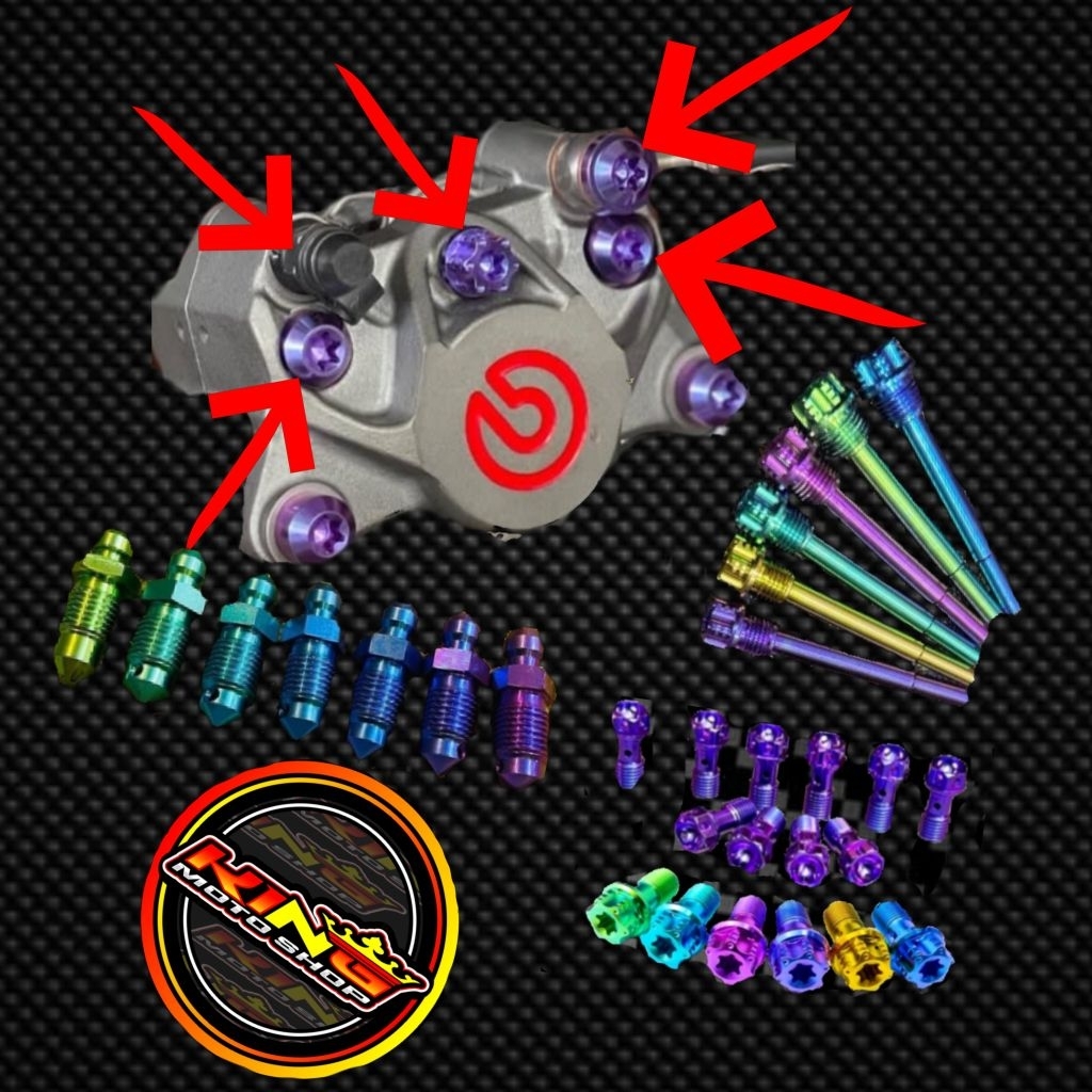 Brembo 2p titanium caliper molding bolt, air nipple, tojosan caliper ...